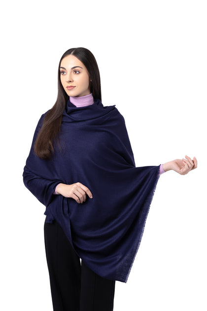 Navy Blue Cashmere Shawl – parissplendeur